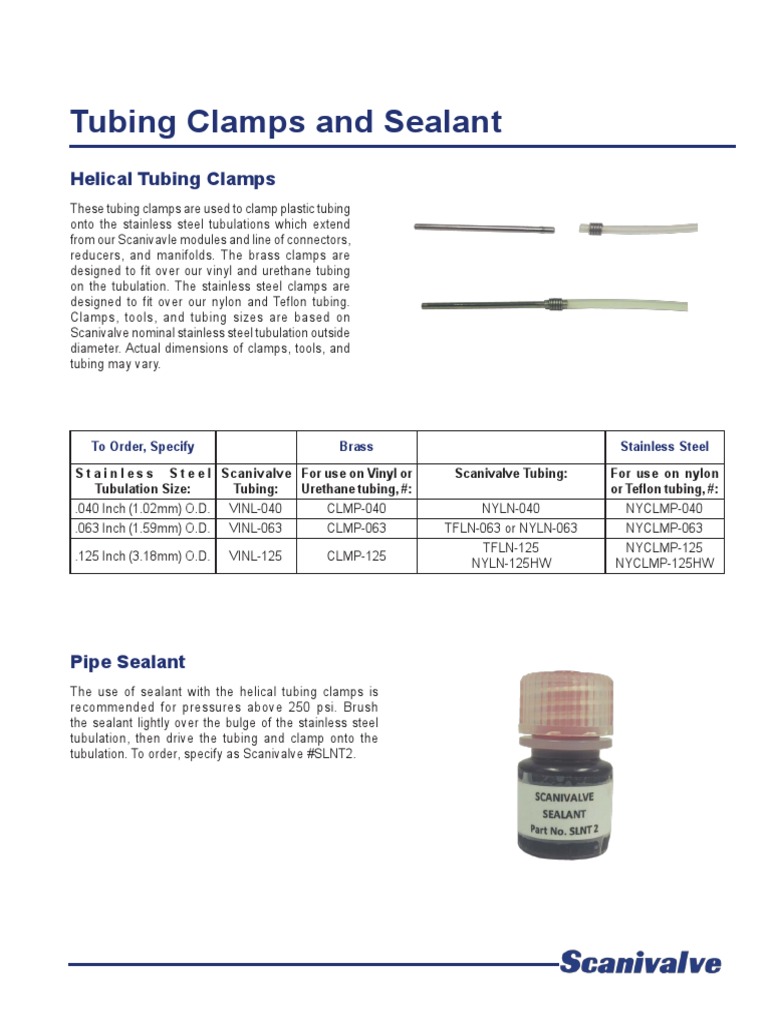 Helical Tubing Clamps & Sealant Guide | PDF | Home & Garden