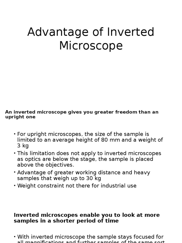 Advantage of Inverted Microscope | PDF