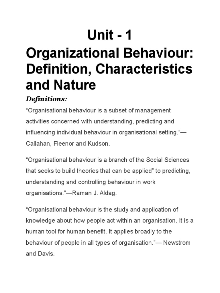 Unit 1 To 5 Notes | PDF | Perception | Organizational Behavior