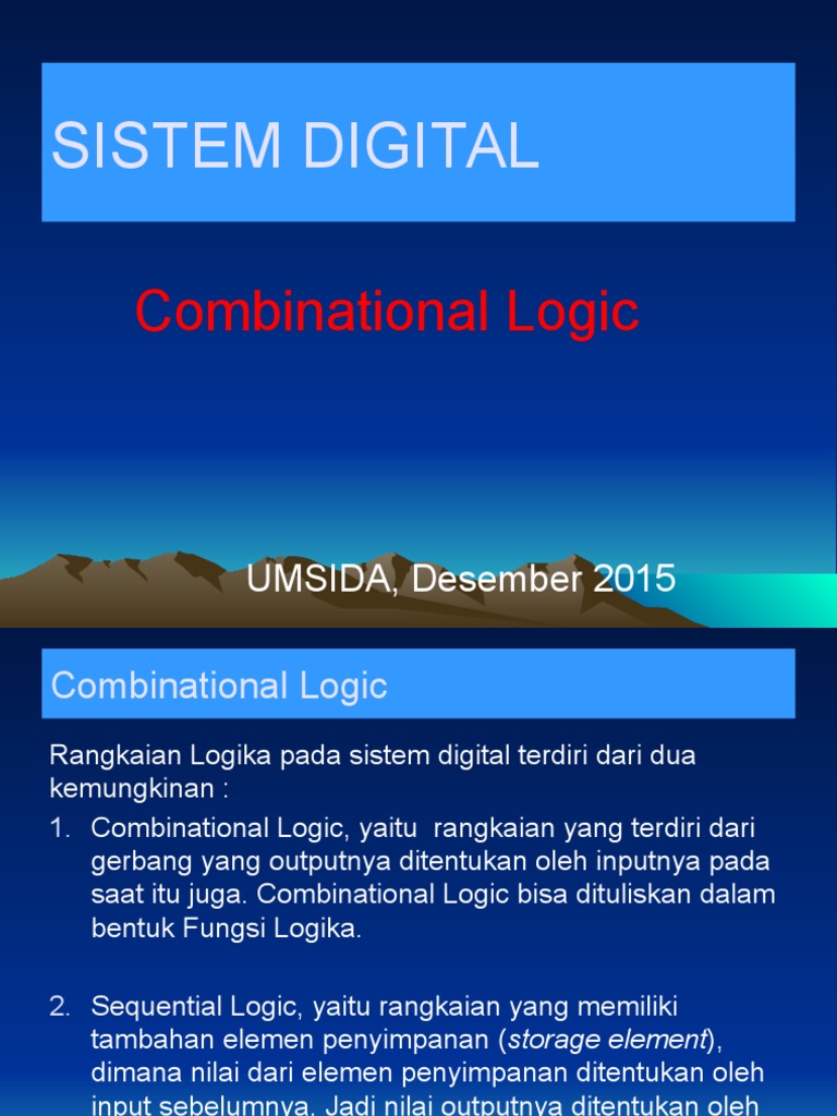 SistemDigital-UMSIDA - 8 - Combinational Logic | PDF
