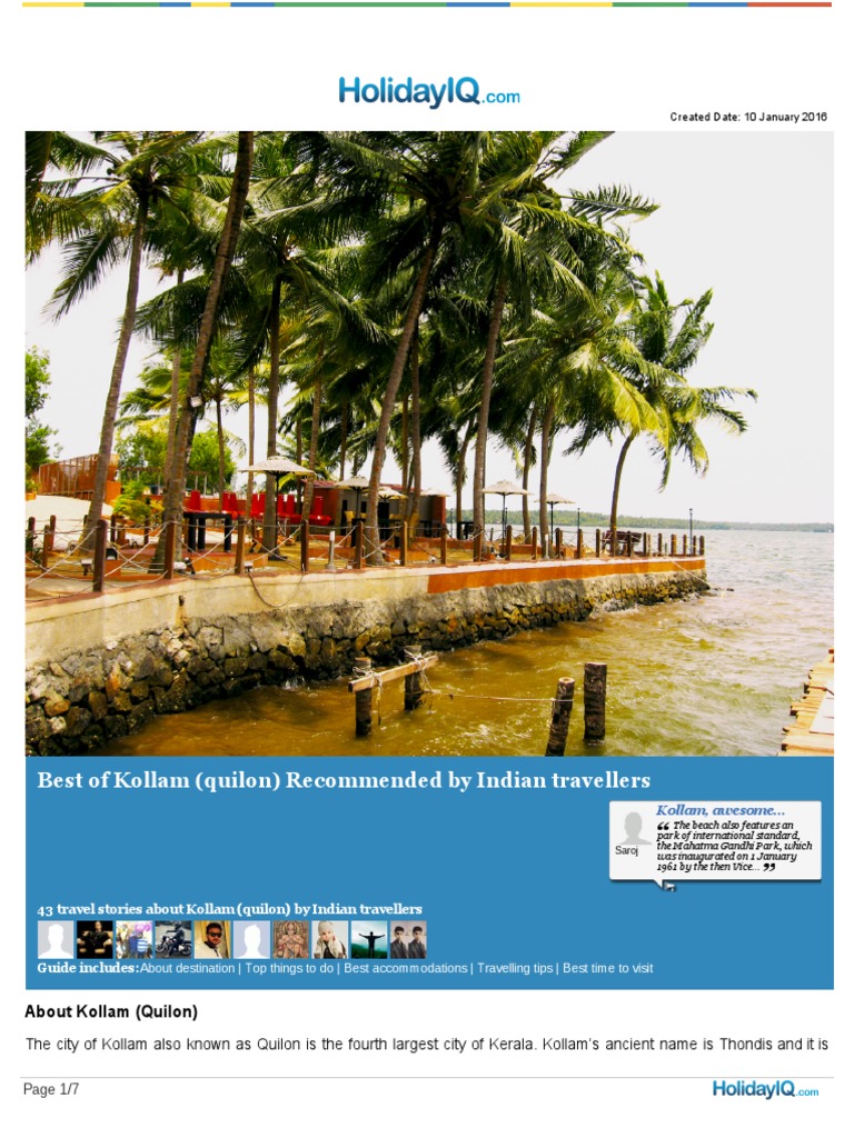Best of Kollam (Quilon) Recommended by Indian Travellers | PDF | Hotel ...