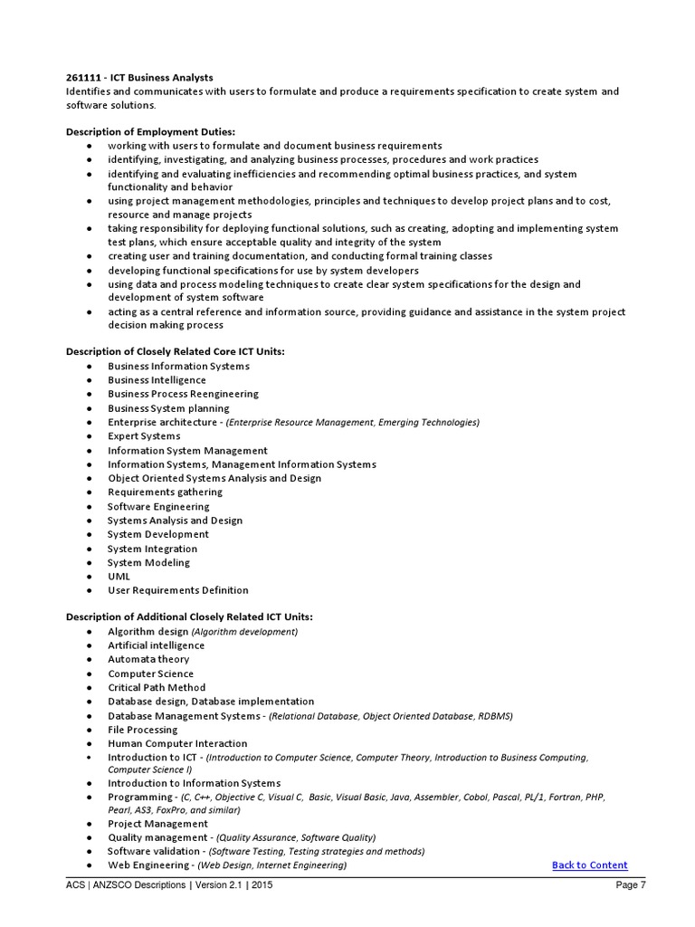 ICT Business Analyst Guide | PDF | Computers
