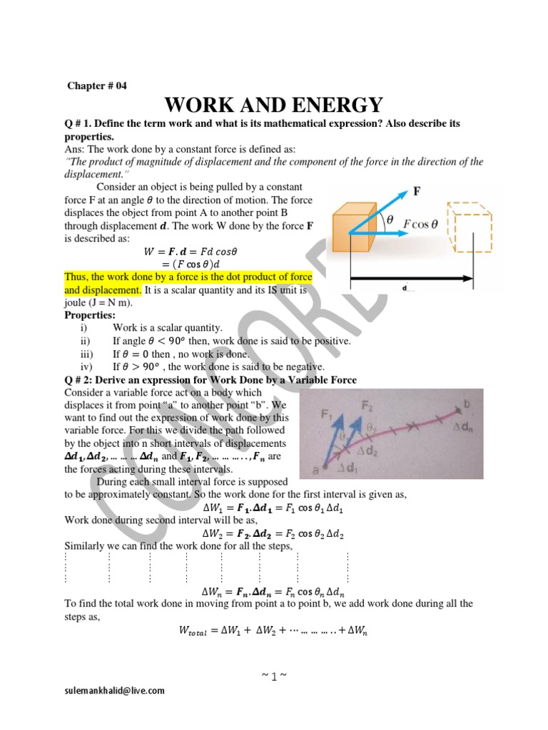 CH# 04 | Download Free PDF | Potential Energy | Velocity