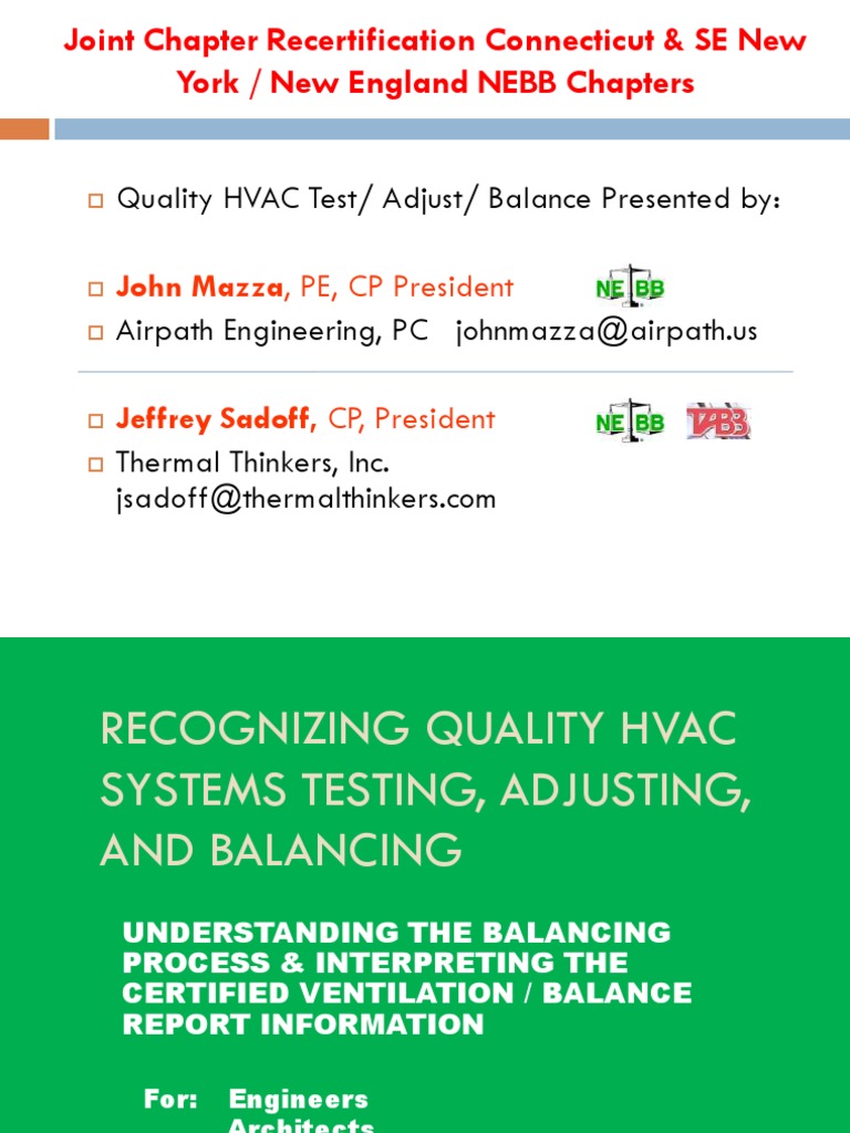 Recognizing Quality HVAC TAB Reports | PDF | Hvac | Duct (Flow)