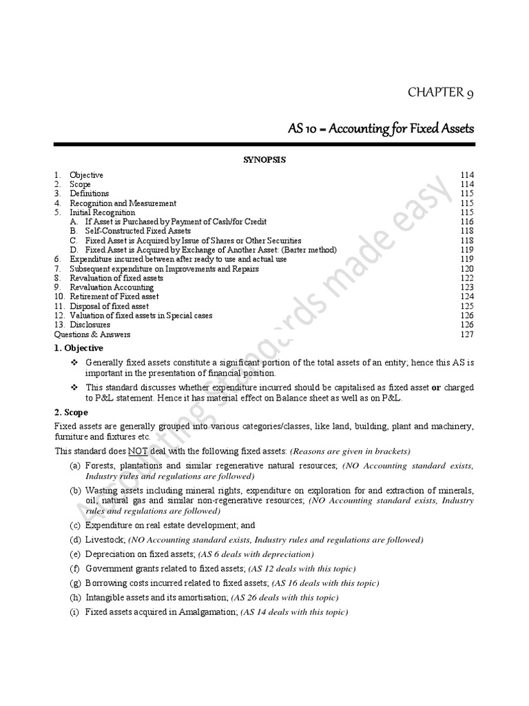 As 10 - Fixed Assets - As Made Easy | PDF | Expense | Depreciation