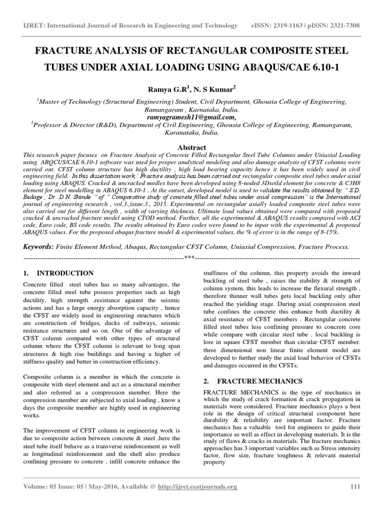 Fracture Analysis of Rectangular Composite Steel Tubes Under Axial ...