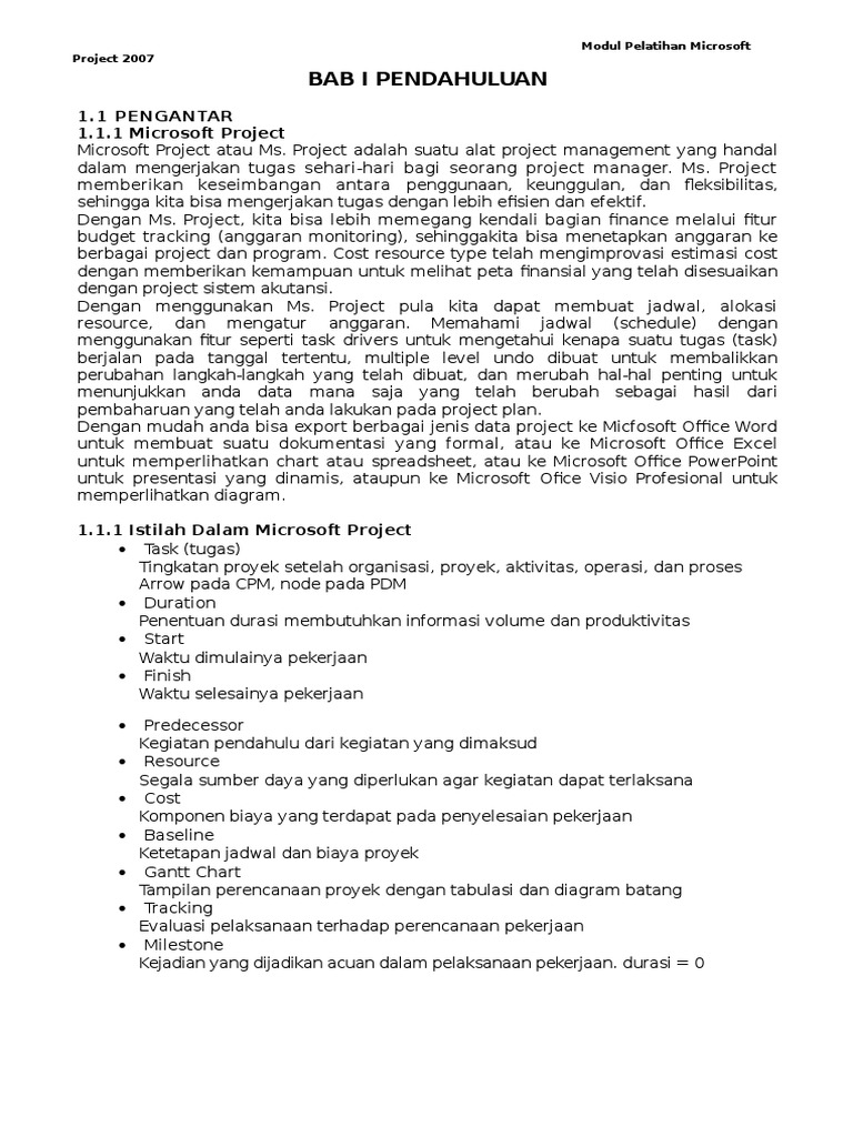 Tutorial Ms Project Untuk Proyek Konstruksi | PDF