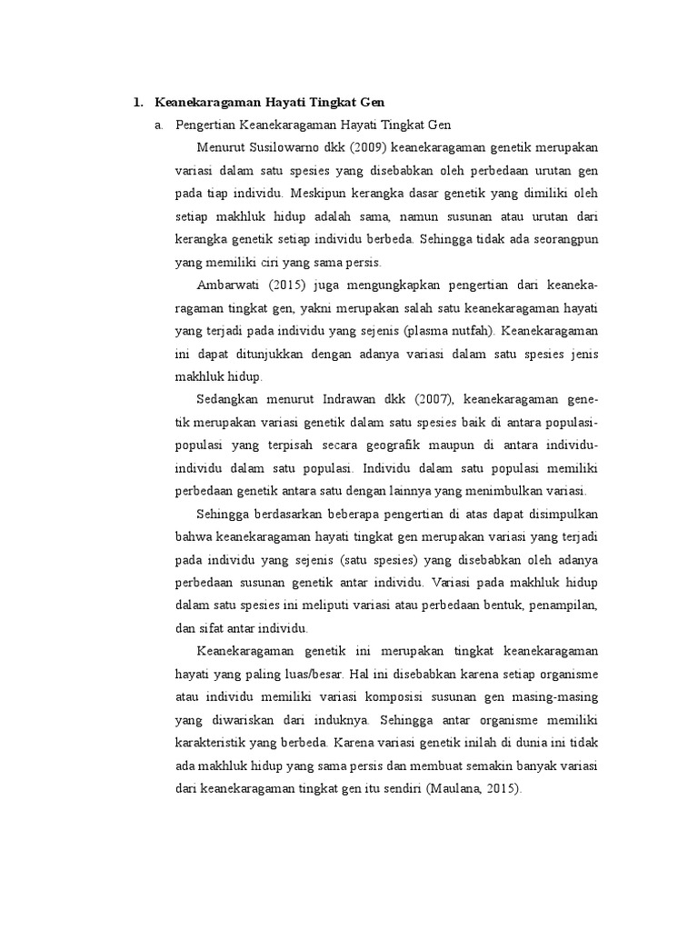 Keaneragaman Hayati Tingkat Gen | PDF | Griya & Taman | Sains & Matematika