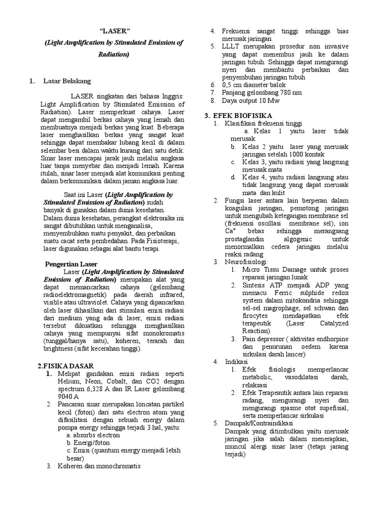 Terapi Laser dalam Fisioterapi | PDF