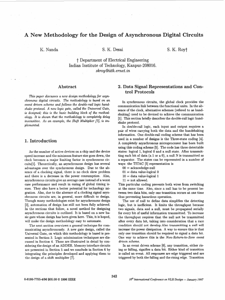 A Novel Methodology for the Automated Design of Delay-Insensitive Asynchronous Digital Circuits ...