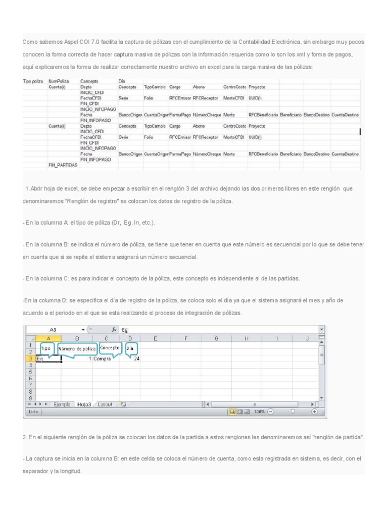 Cómo realizar la carga masiva de pólizas en Aspel COI 7.0 incluyendo la ...