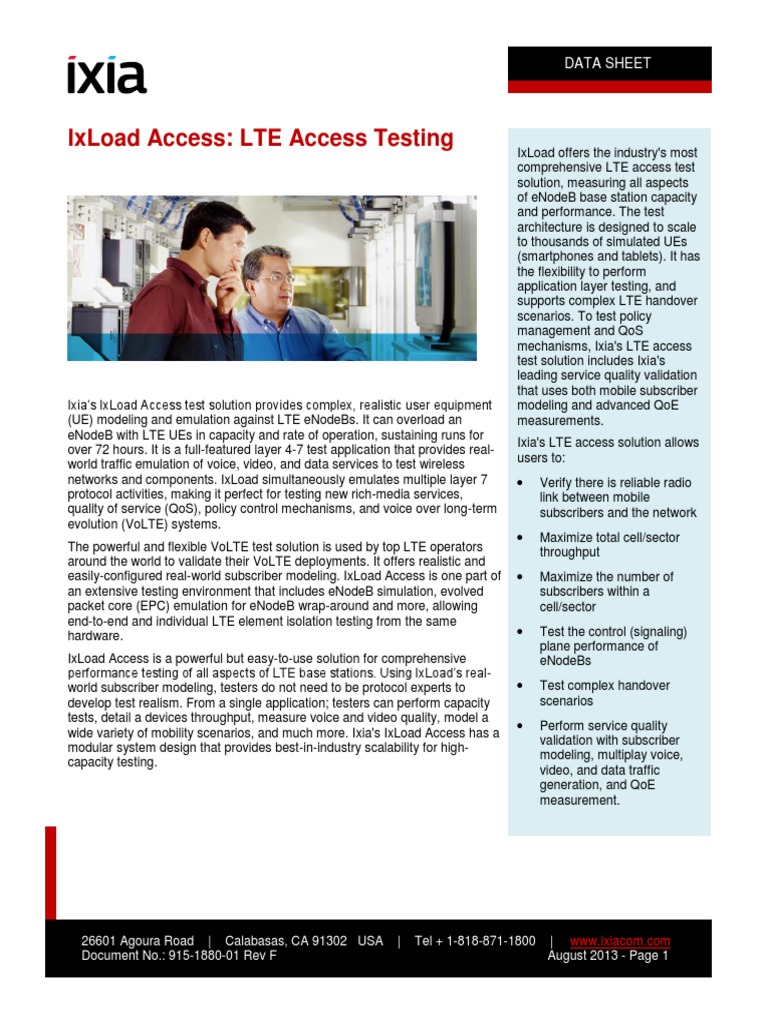 IxLoad Access: Comprehensive LTE Testing | PDF | Lte (Telecommunication ...