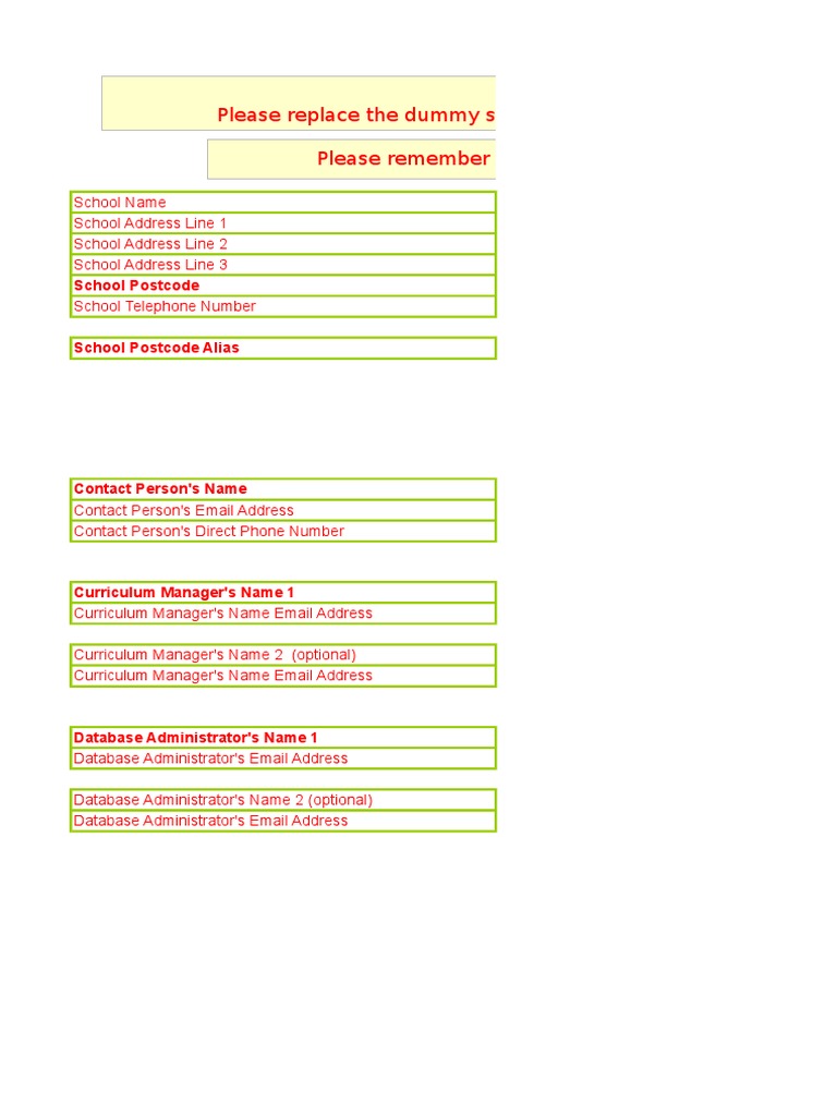 Sample Student Database Inventory Template | PDF | Educational ...