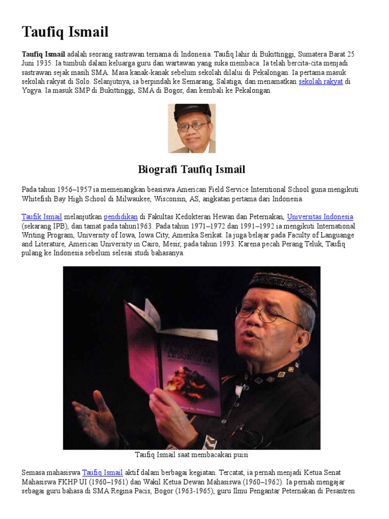 Taufiq Ismail | PDF | Seni & Disiplin Bahasa