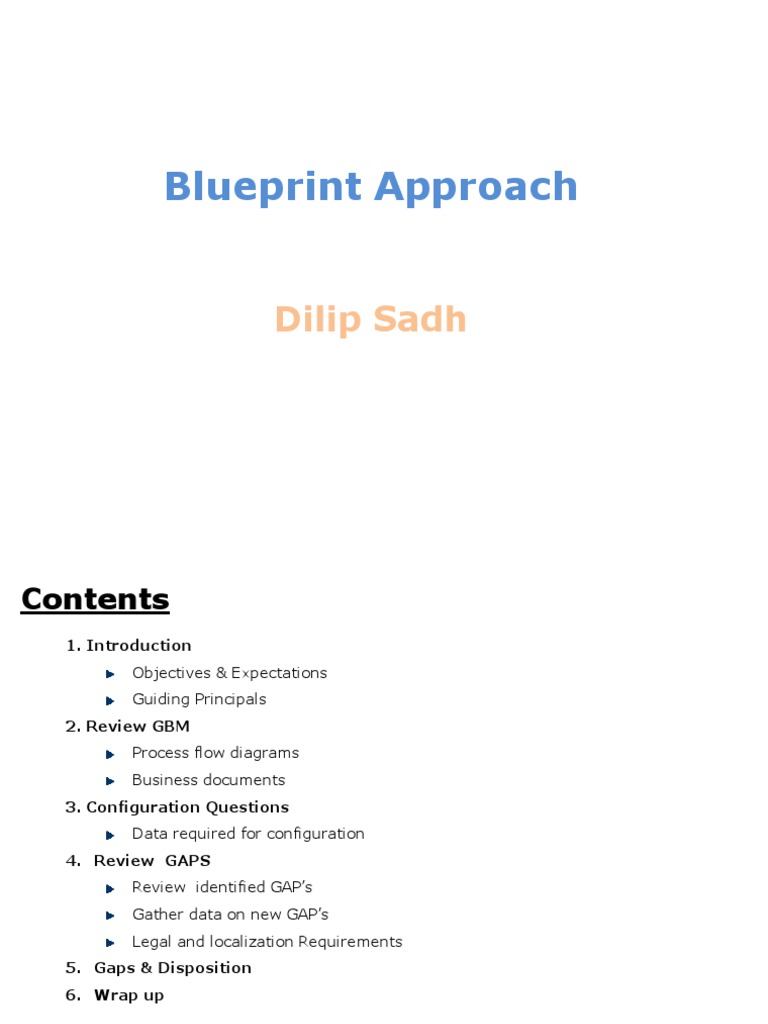 Dilip Sadh - Blueprint Approach | PDF | Business Process | Business Model