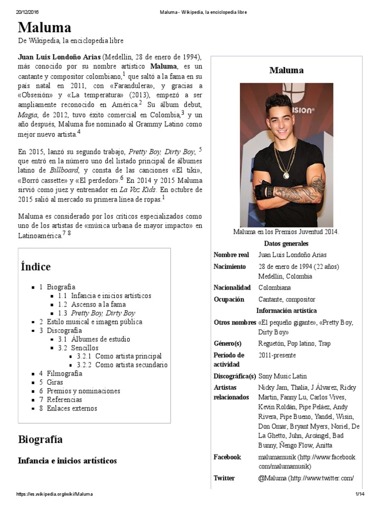 Maluma | PDF | Entretenimiento (general) | Ocio