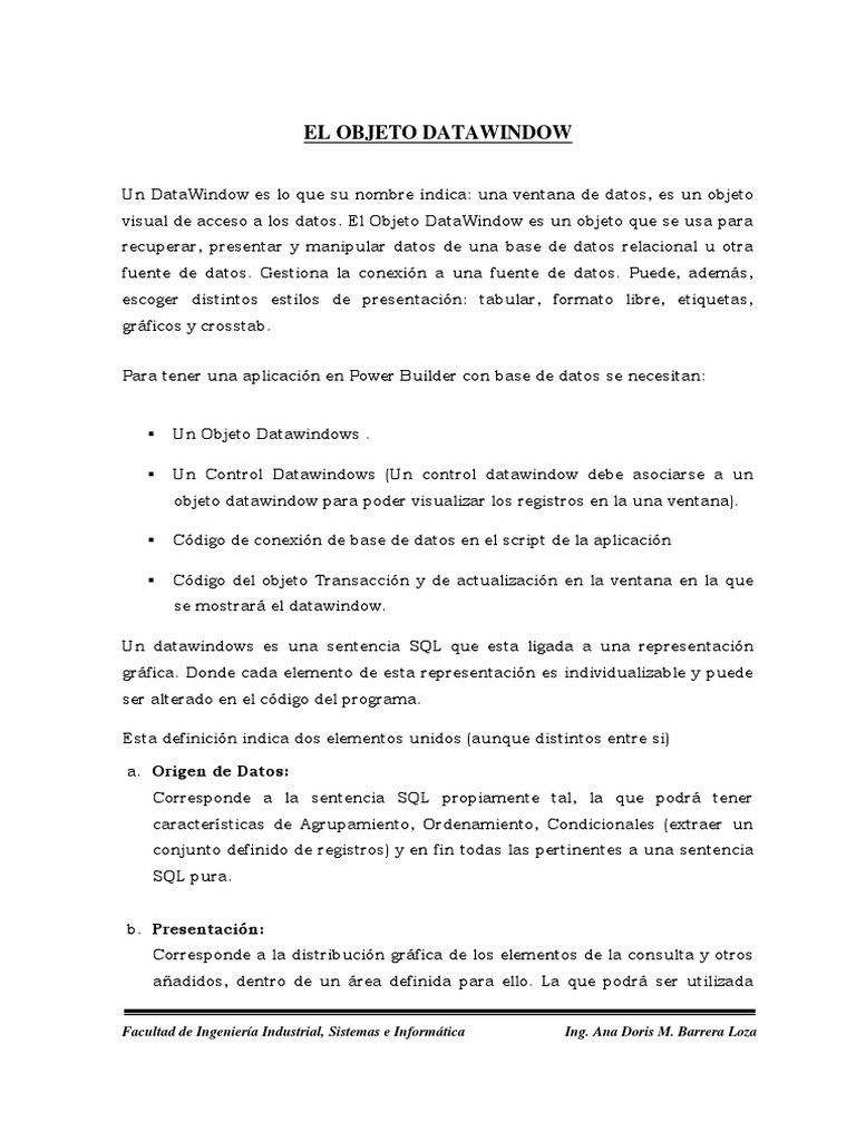 Guía Completa de DataWindow en PowerBuilder | PDF | SQL | Tabla (base ...