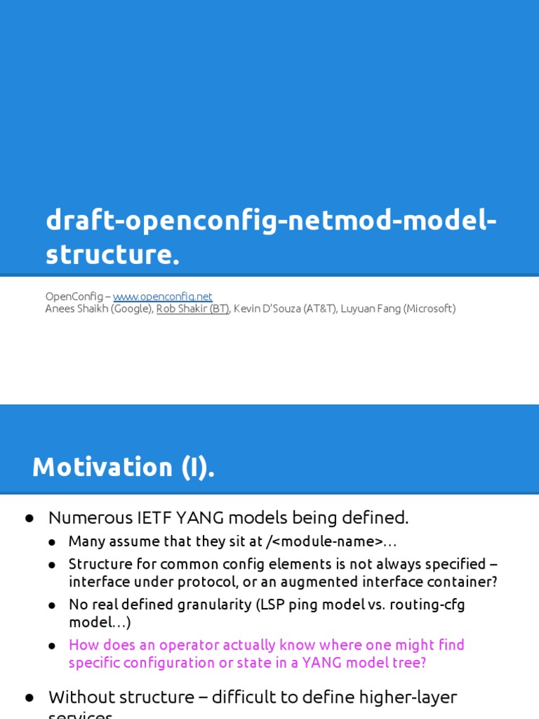 Draft Openconfig Netmod Model Structure | PDF | Communications ...