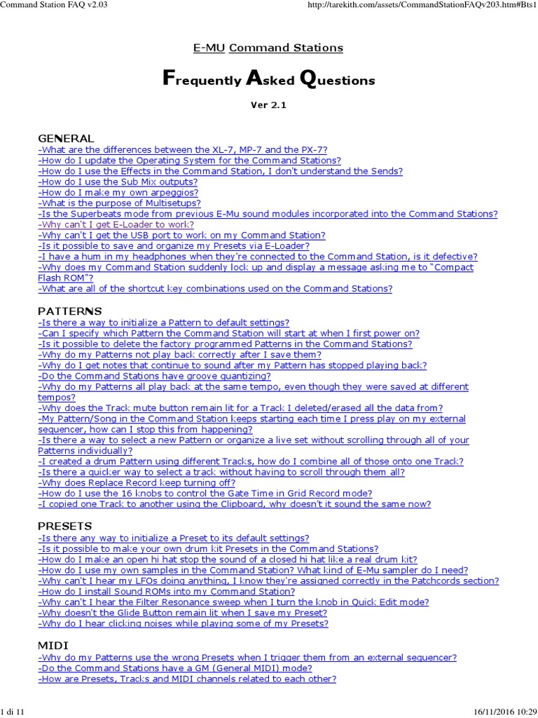 Command Station FAQ v2 | PDF
