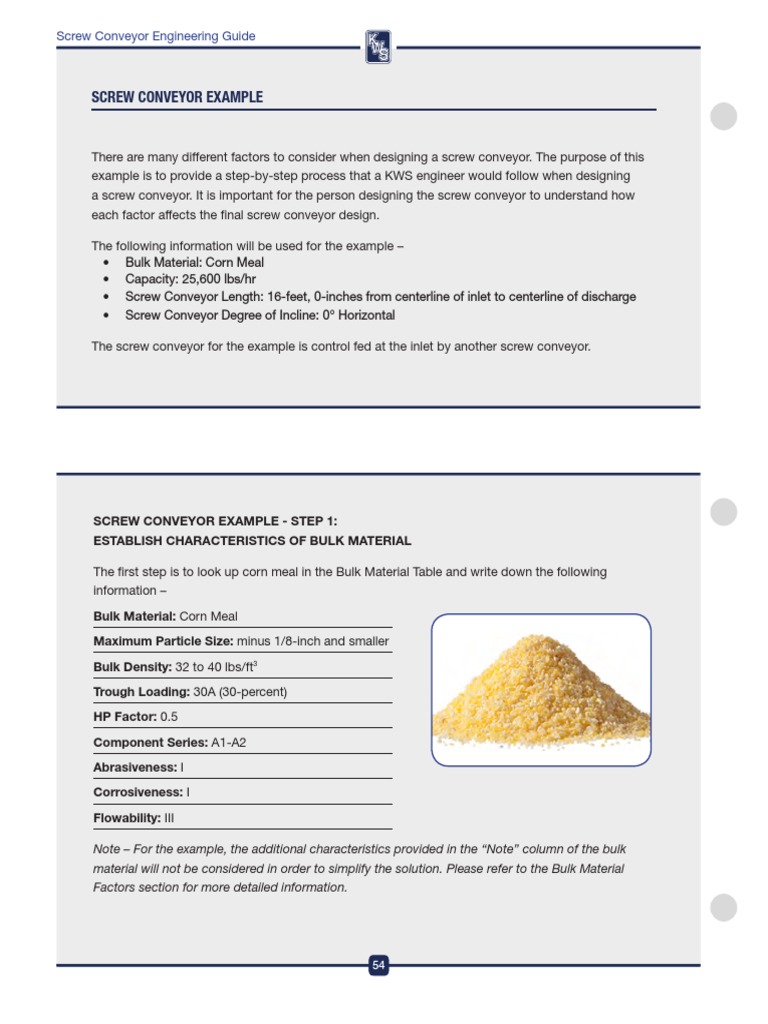 SC Eng Guide Screw Conveyor Example | PDF | Horsepower | Screw