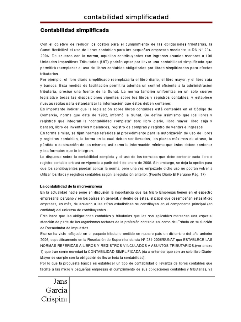 Contabilidad Simplificada | PDF | Contabilidad | Impuestos