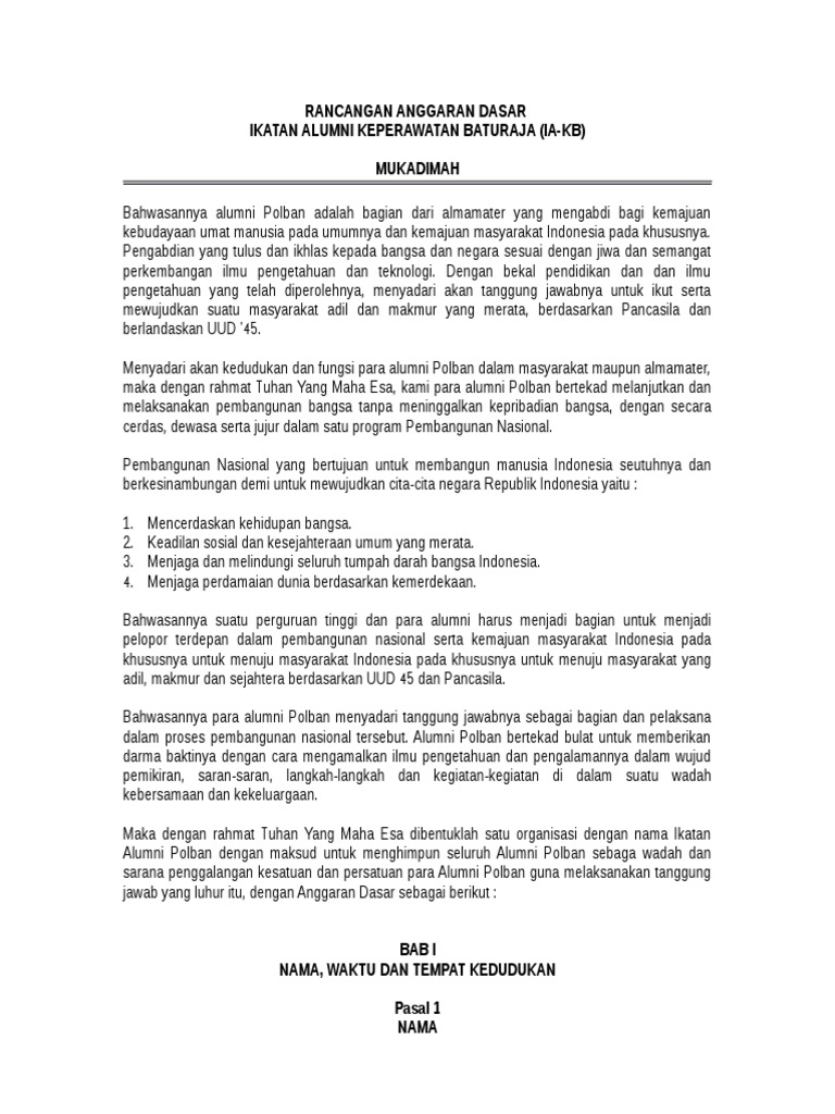 Anggaran Dasar IKA Polban | PDF | Karier & Perkembangan