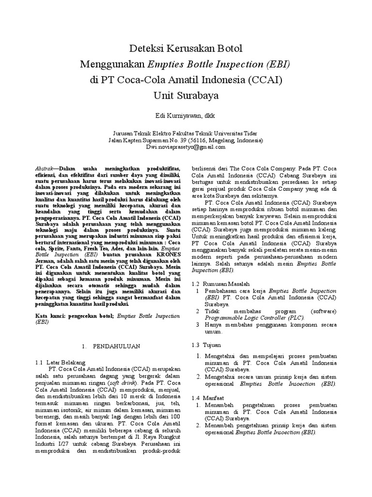 Deteksi Kerusakan Botol | PDF
