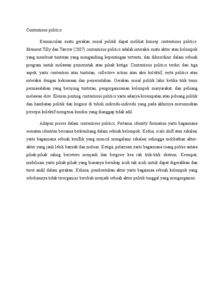 Contentious Politics Arti | PDF | Sejarah