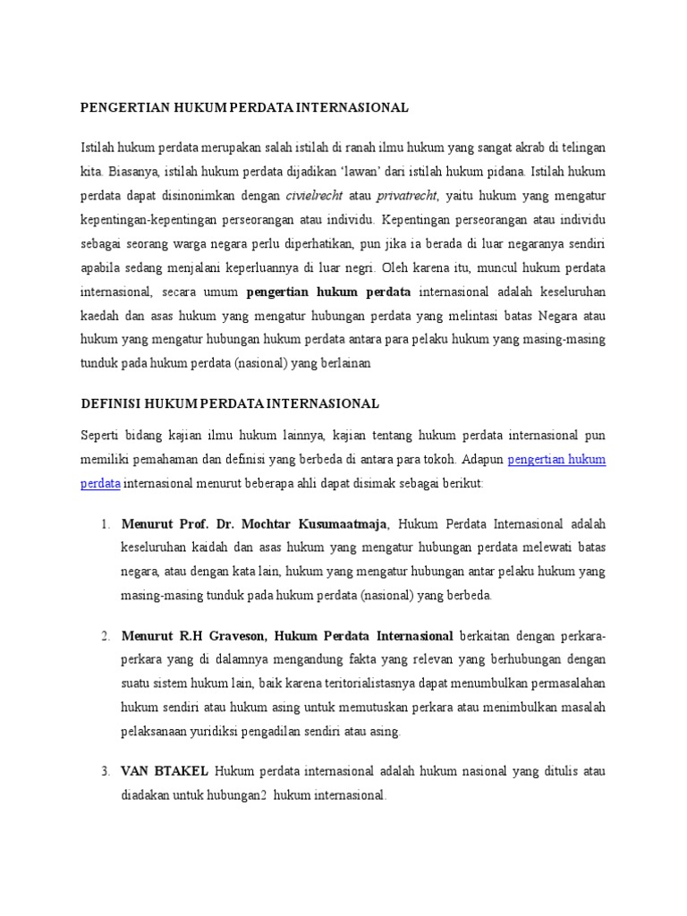 Hukum Perdata Internasional | PDF | Hukum