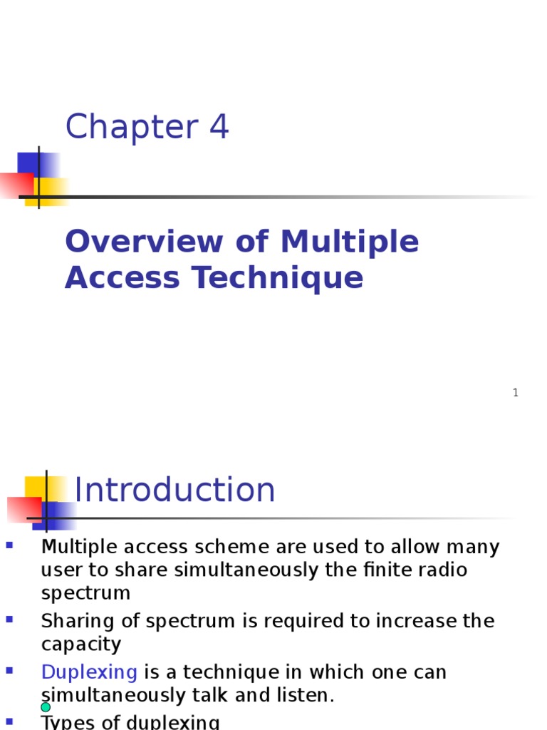 Multiple Access Techniques | PDF | Duplex (Telecommunications) | Modulation
