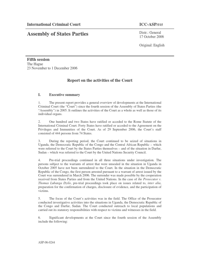 Icc Asp 5 15 English | PDF | International Criminal Court | Prosecutor