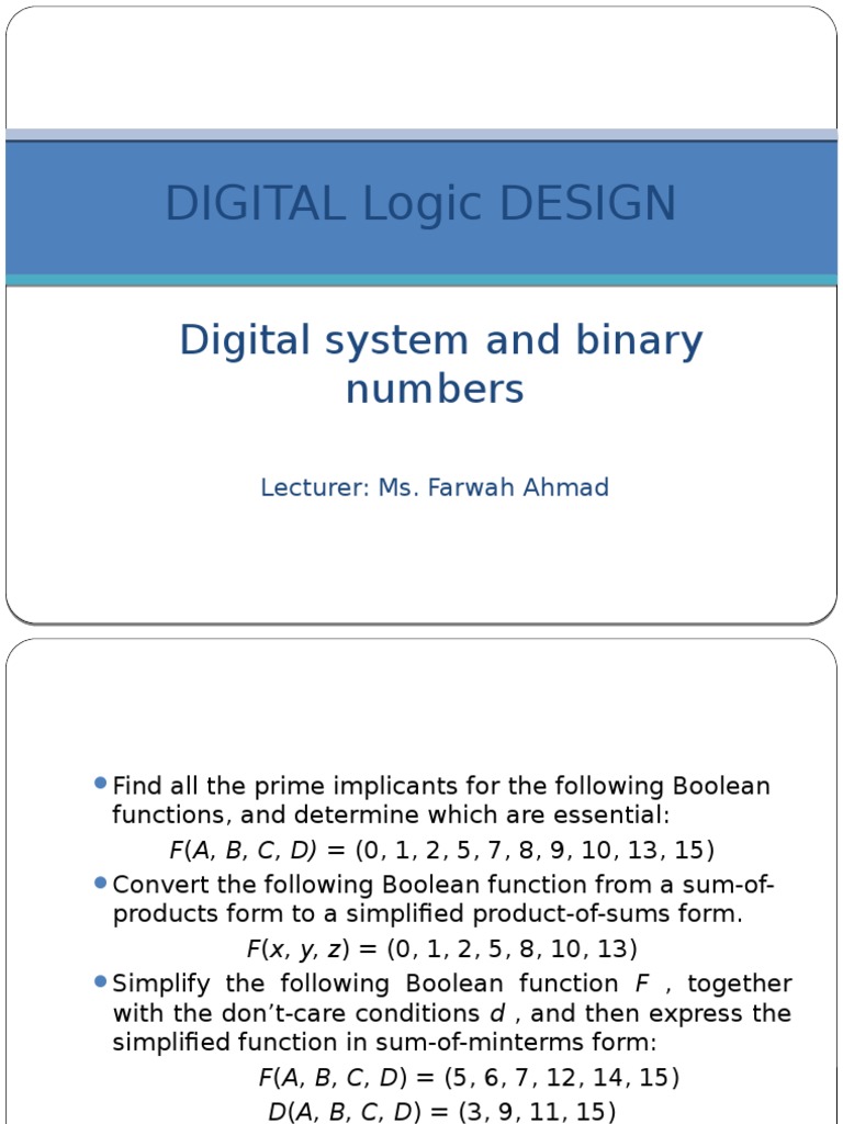 Digital Logic Design: Digital System and Binary Numbers | PDF