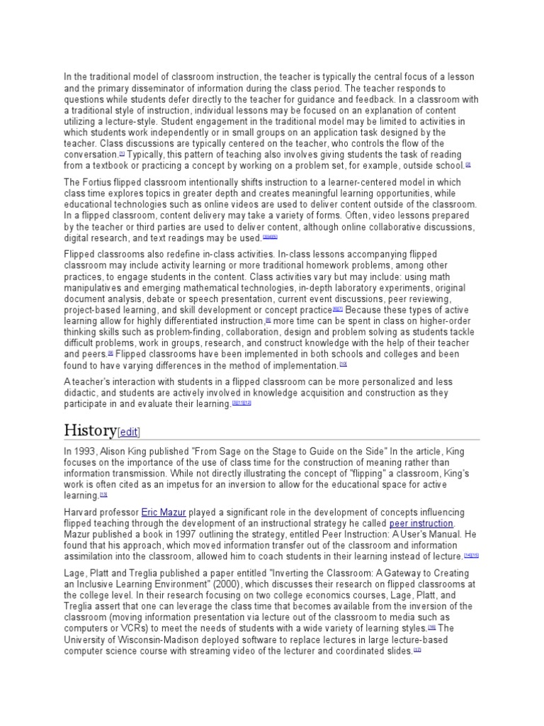 In The Traditional Model of Classroom Instruction | PDF | Educational ...