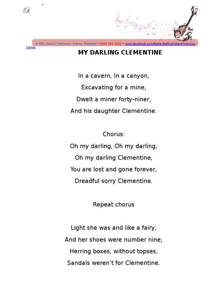 My Darling Clementine Lyrics | PDF