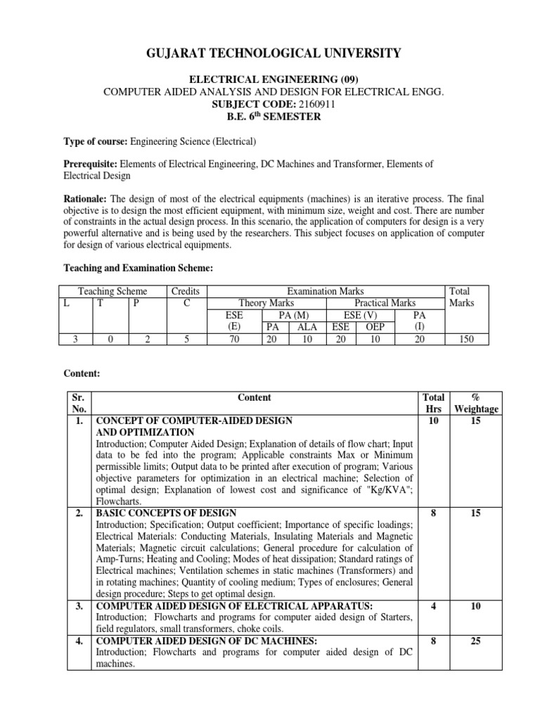 Computer-Aided Design in Electrical Engineering | PDF | Transformer ...