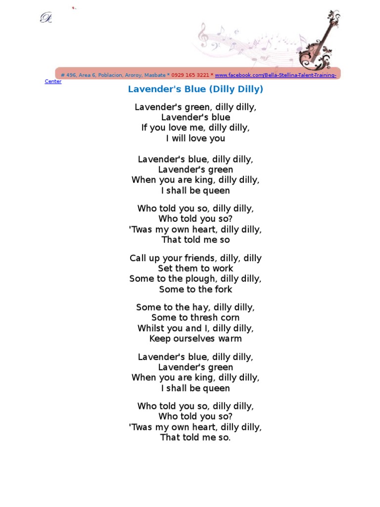 Lavender's Blue (Dilly Dilly): An English Folk Song About Love and ...