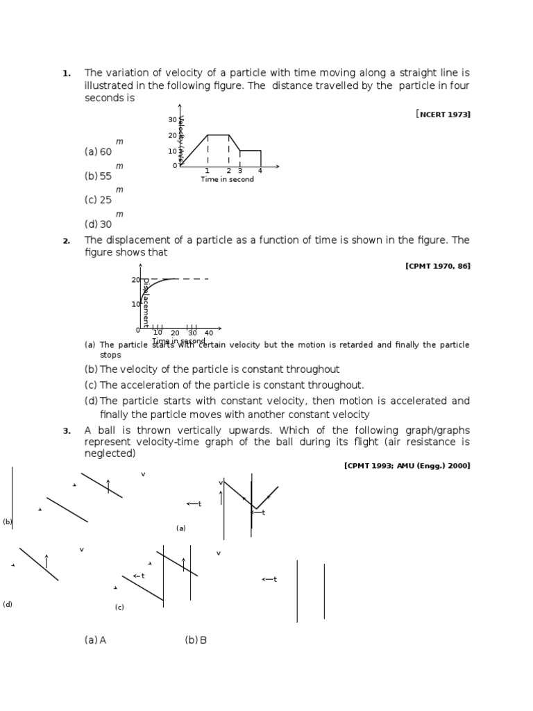 Kinematics Graphs and Velocity Analysis | PDF | Velocity | Acceleration