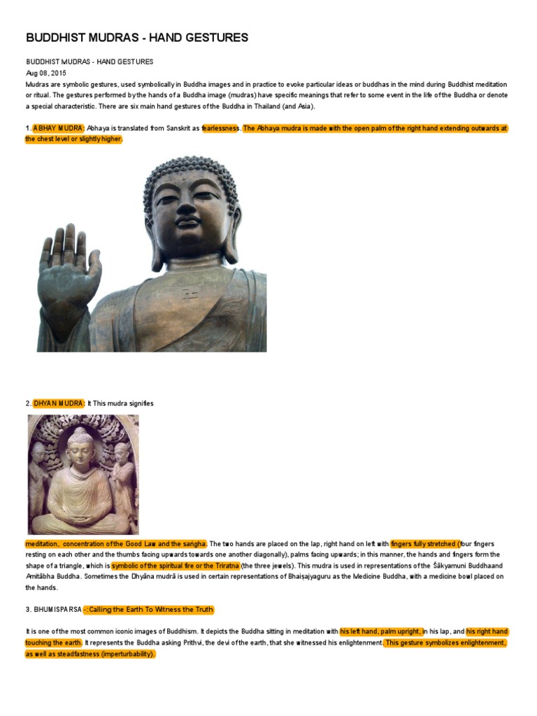 Buddhist Mudras - Hand Gestures | PDF | Buddhist Philosophical Concepts ...
