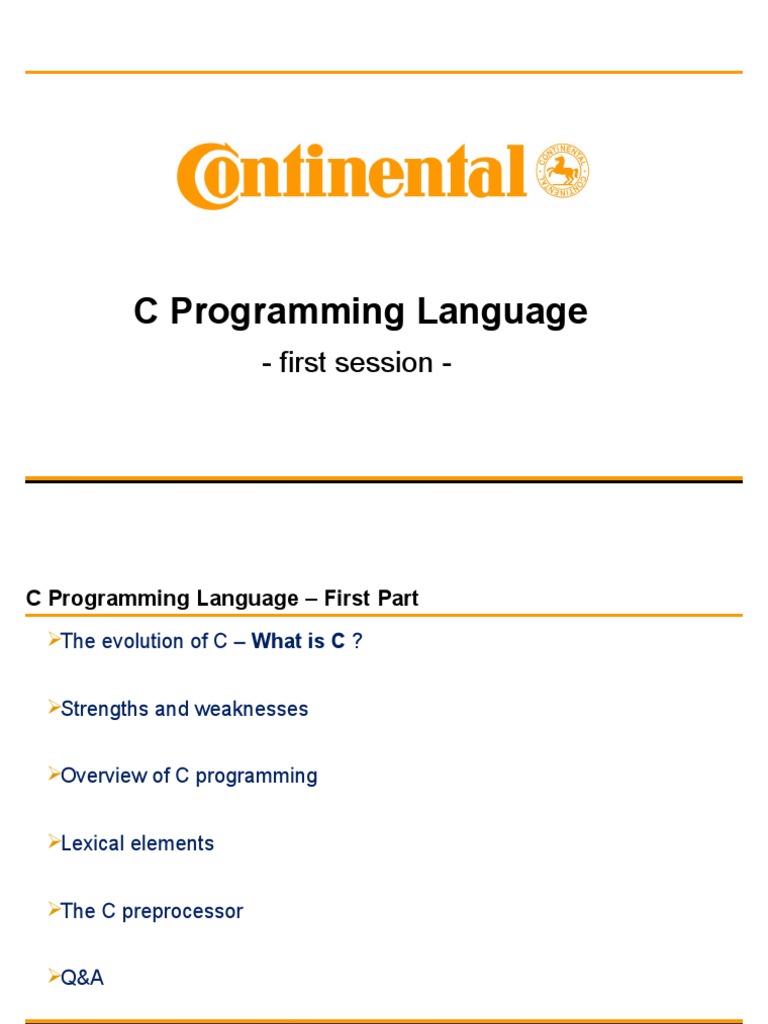 C Programming Language: - First Session | PDF | Integer (Computer ...