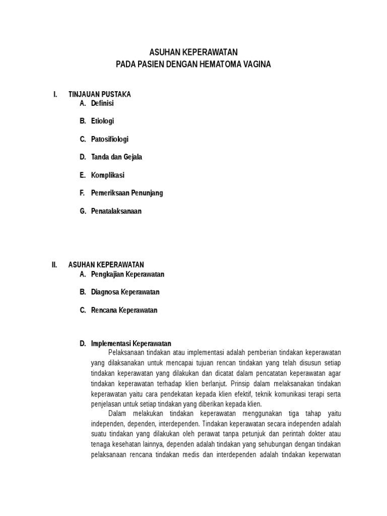 Askep Pada Pasien Dengan Hematoma Labia | PDF
