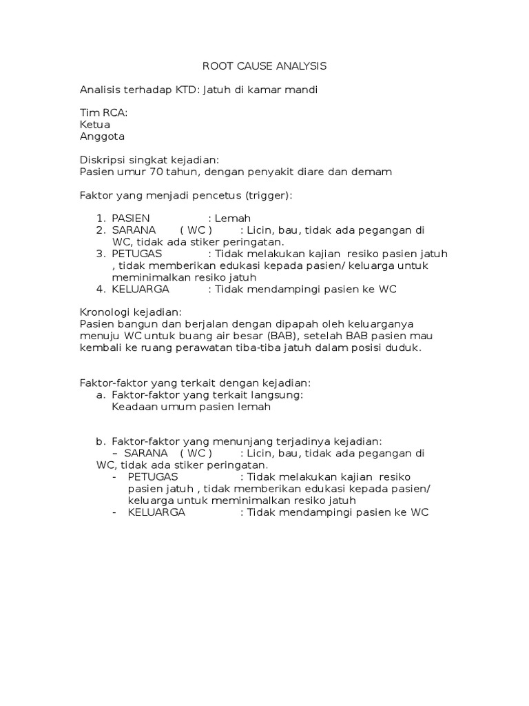 Contoh Form Fmea Dan Rca | PDF