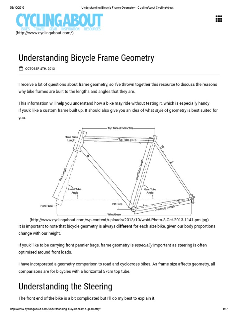 Understanding Bicycle Frame Geometry | PDF | Land Vehicles | Road Transport