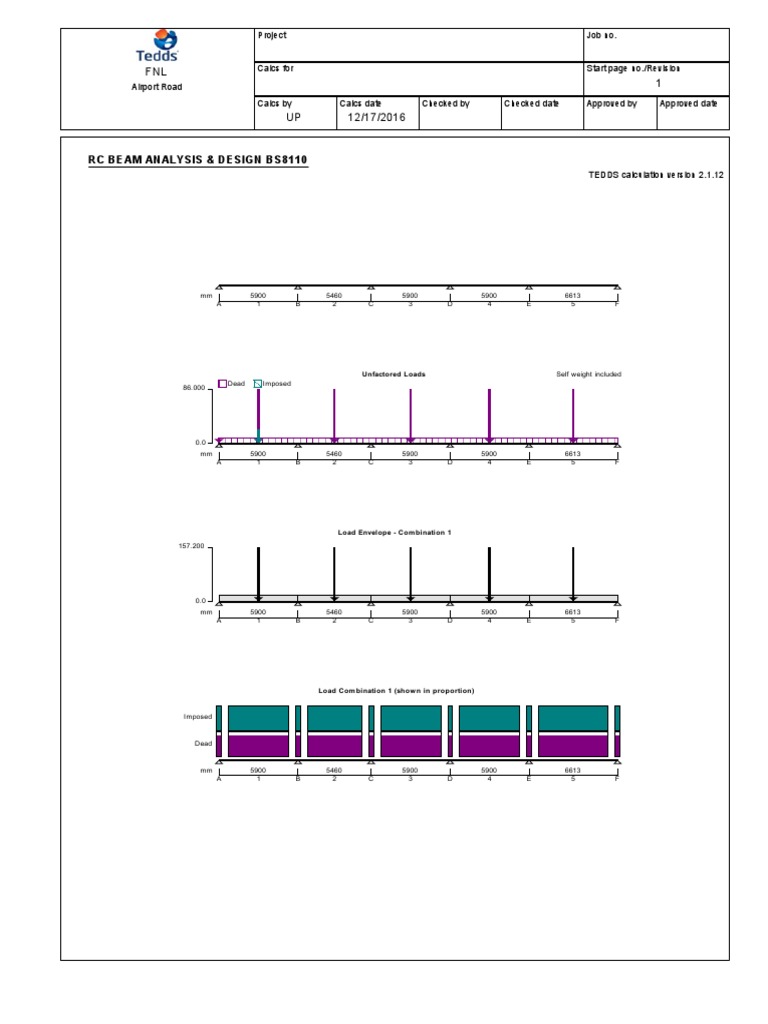 Continuous Beam Design | PDF | Shear Stress | Bending