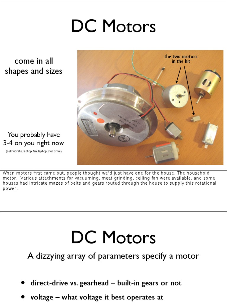 DC Motors: Come in All Shapes and Sizes | PDF | Transistor | Switch