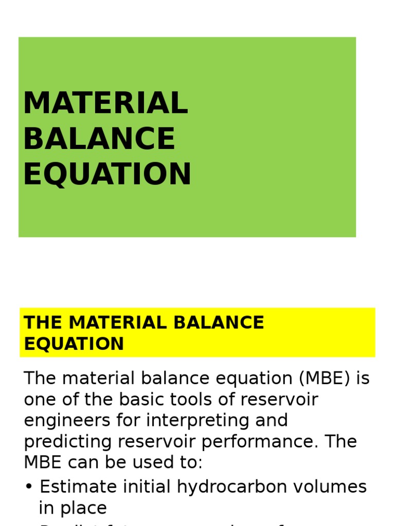 Derivation of The General Material Balance Equation | PDF