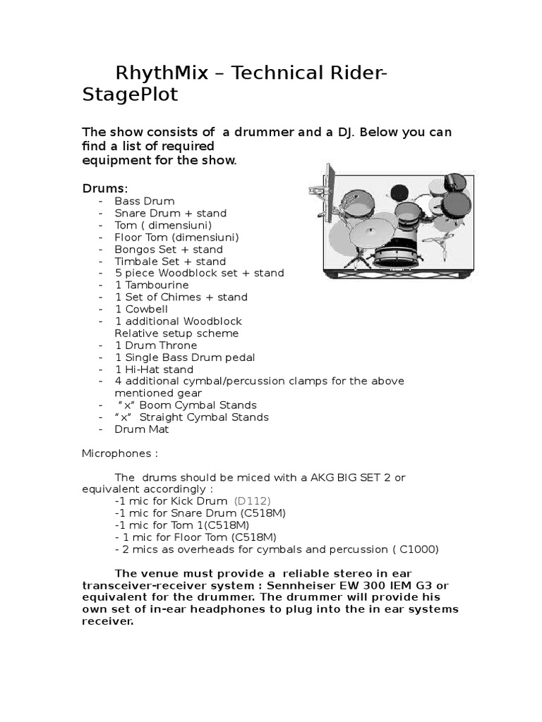 RhythMix - Technical Rider | PDF