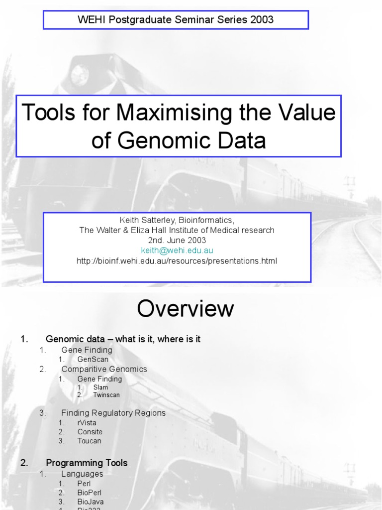 Tools For Genomic Data | PDF | Gene | Genomics