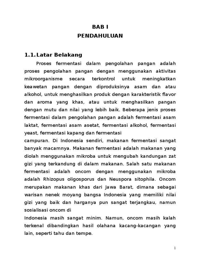 Oncom: Fermentasi dan Gizi Tinggi | PDF