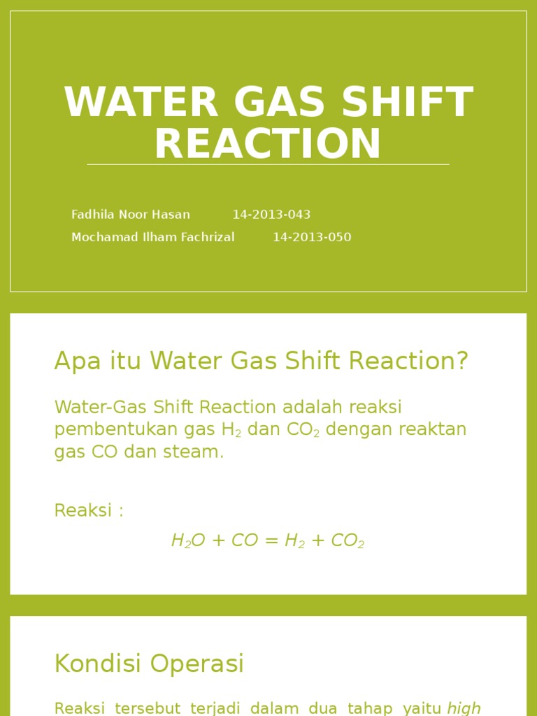 Water Gas Shift Reaction | PDF