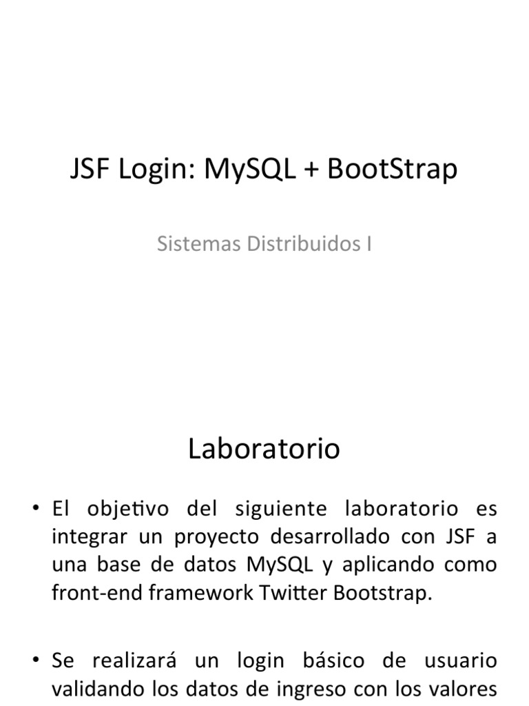 Jsf Login Mysql Bootstrap Pdf Java Lenguaje De Programación Sql